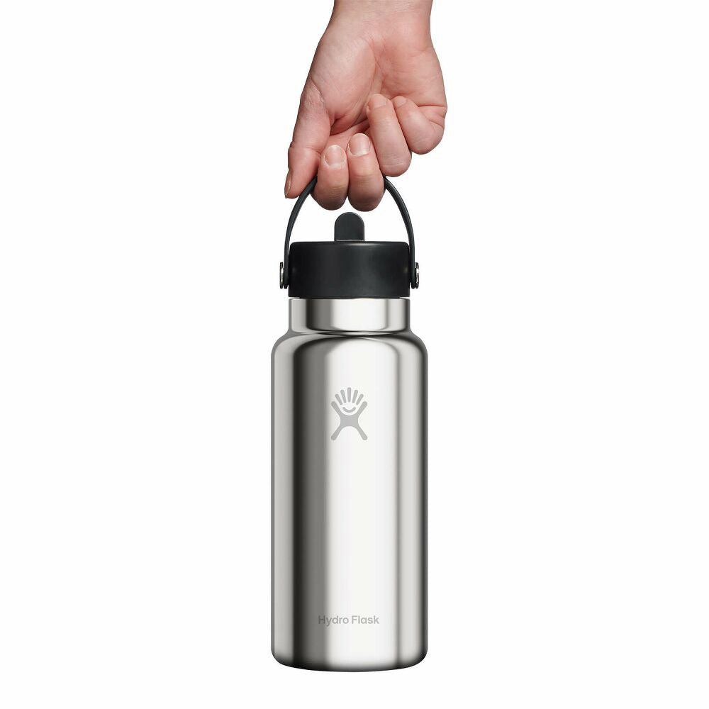 Hydro Flask Wide Mouth Flex Straw Cap 32 oz Metallic Silver ...