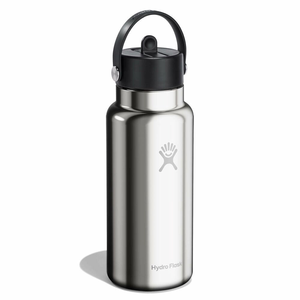 Hydro Flask Wide Mouth Flex Straw Cap 32 oz Metallic Silver ...